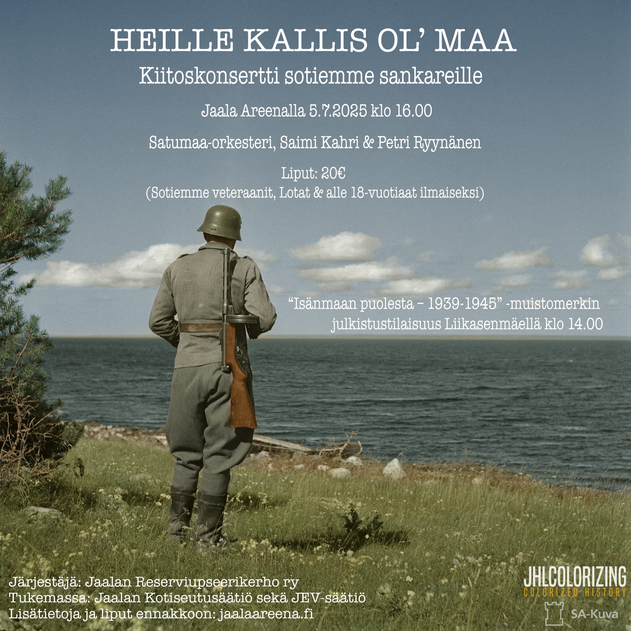 Heille kallis ol’ maa -kiitoskonsertti sotiemme sankareille Jaala ...